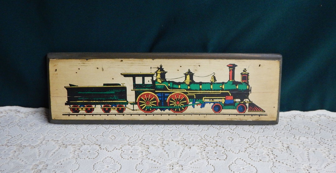 Train Wall Hanging - Locomotive Train Wood Wall Hanging by APC Products ...