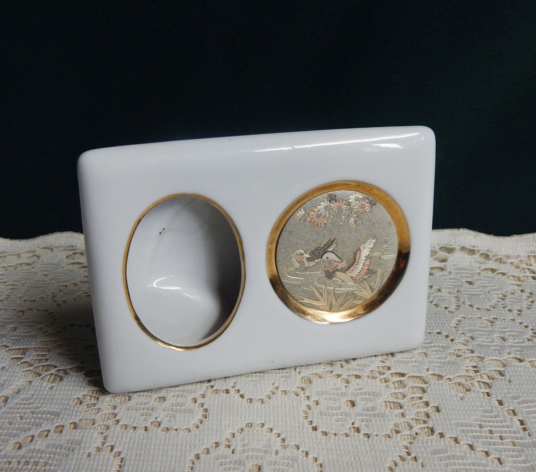 Porcelain Gold Frame - Gold Edged Porcelain Signed Chokin 24K Gold in ...