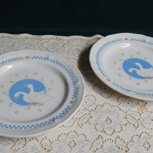 Moonlight Stoneware Plates - Set of 2 - Moonlight Goose Salad Plates ...