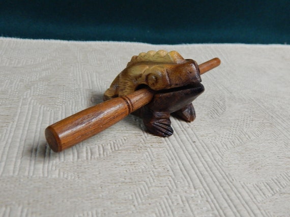 Wood Frog Instrument Croaking Frog Wooden Percussion Frog - Etsy