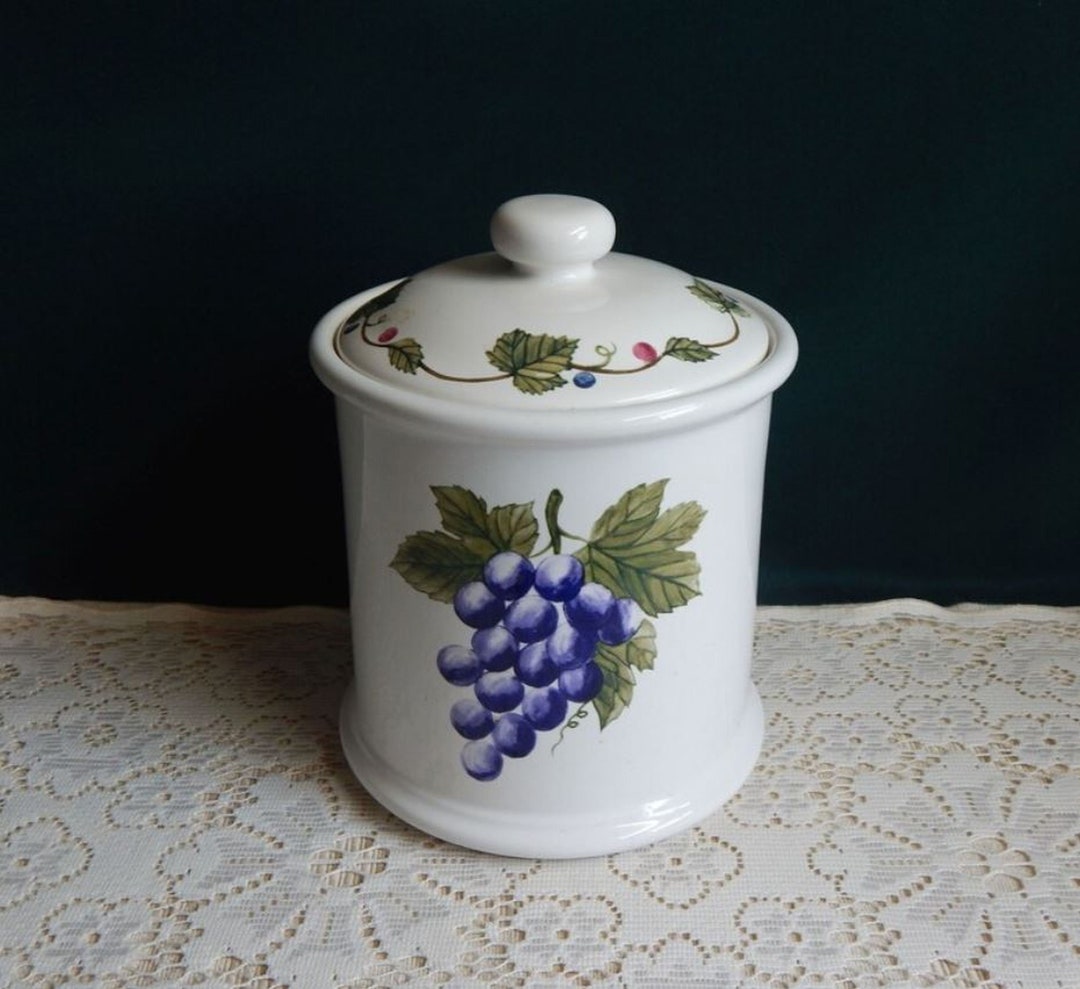 Cook's Bazaar Canister - Grape Decorated Canister - Grape Cookie Jar ...