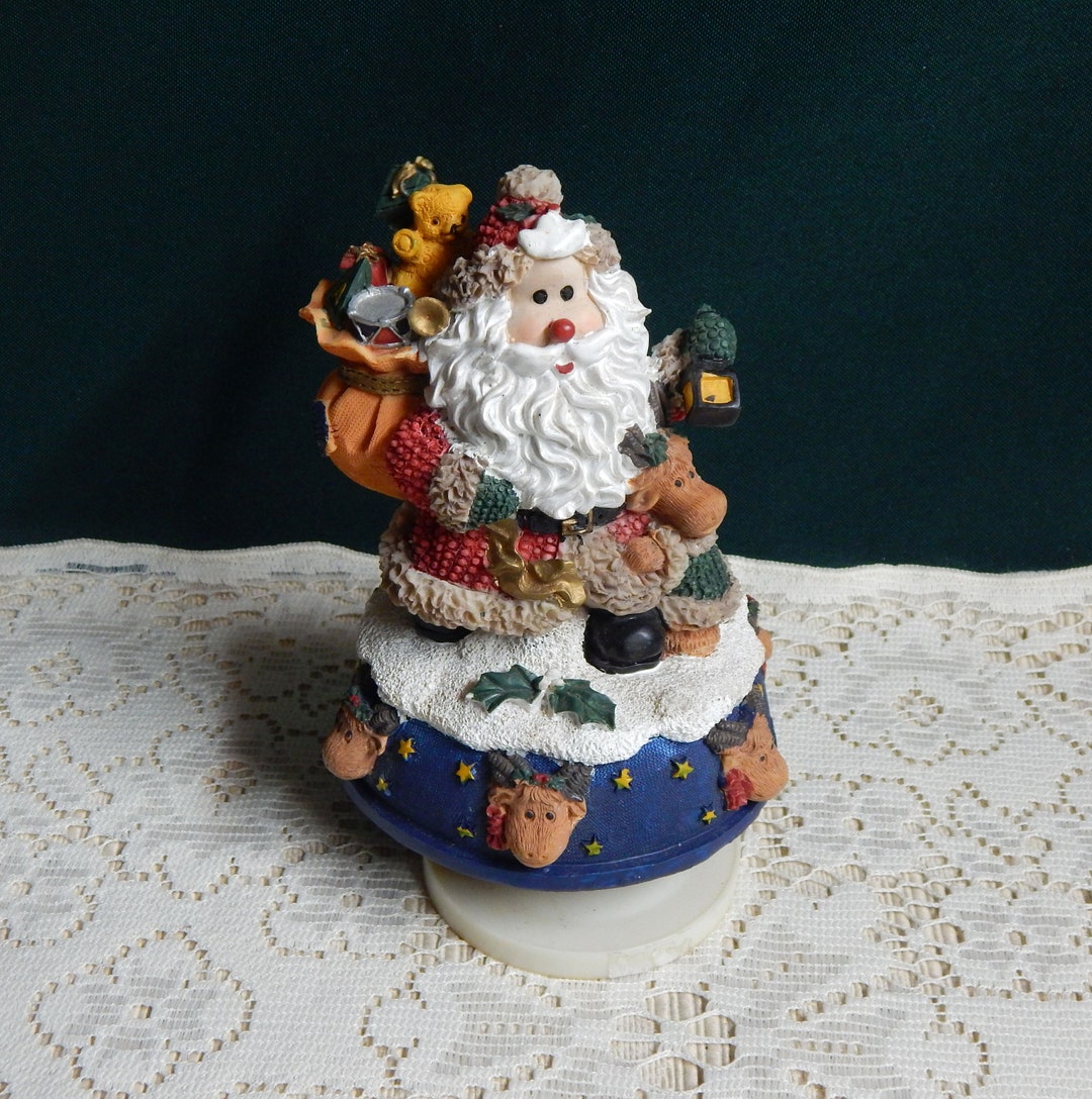 Santa Music Box - Rotating Santa Music Box Plays Jingle Bells ...