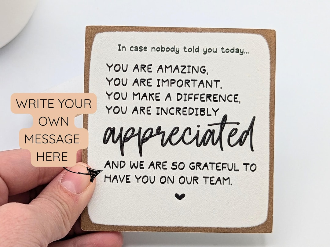 Personalized Appreciation Mini Sign: Employee Gift, Custom Message - Etsy