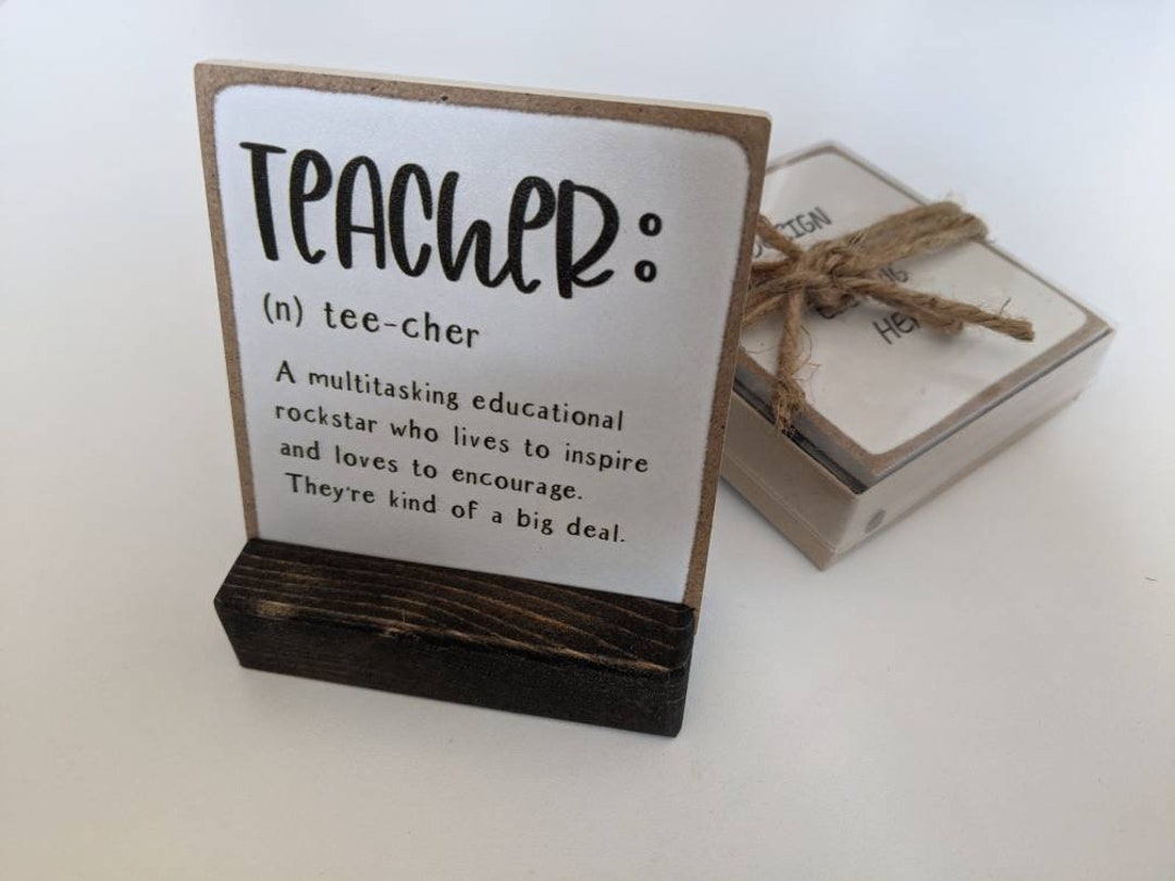 Teacher Gift Teacher Definition Sign Educational Rockstar - Etsy