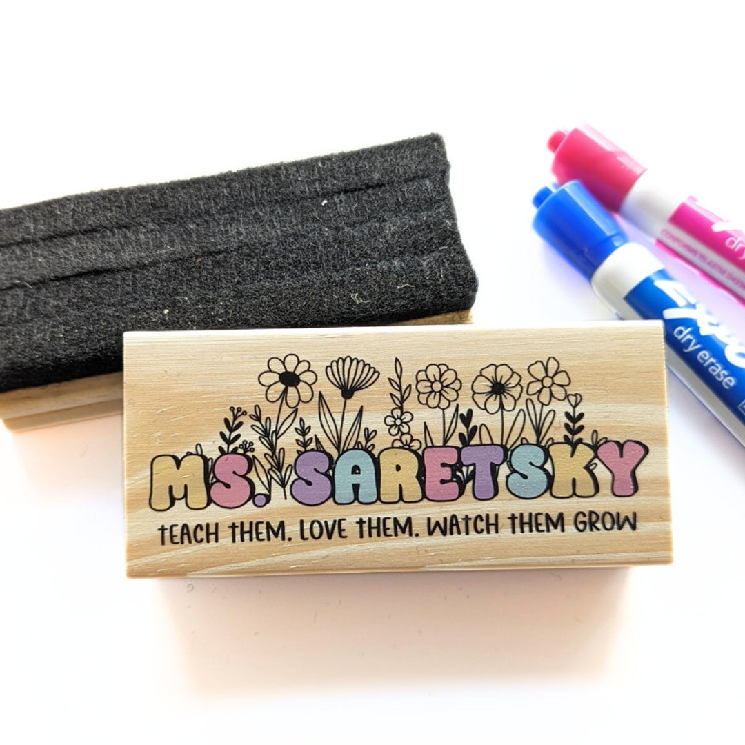 Personalized Teacher Whiteboard Eraser Set | Style 3 | Teacher Sign ...