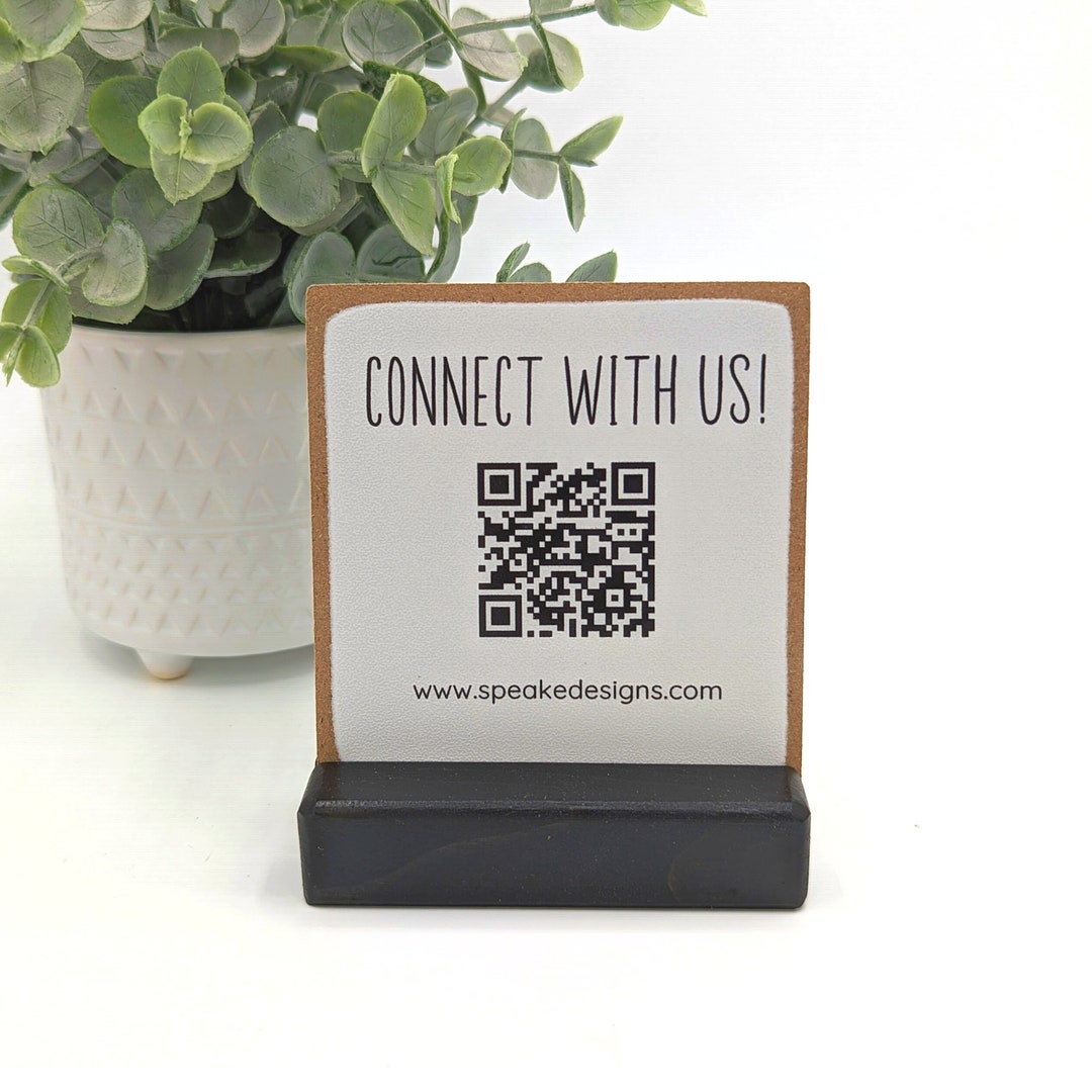 Mini QR Code Display Sign With Cute Font | Social Media QR Code | Tip ...