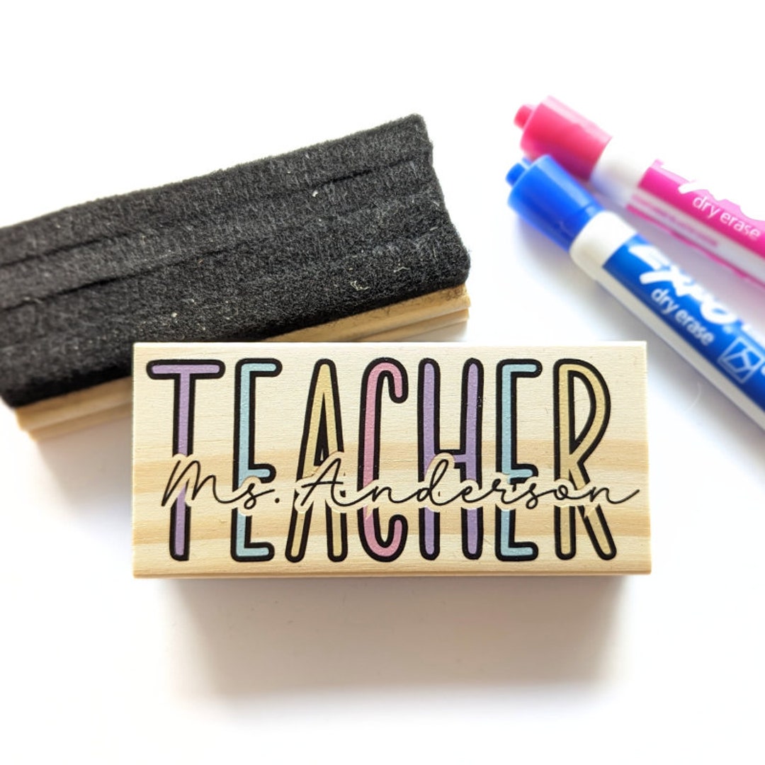 Personalized Teacher Whiteboard Eraser Set | Style 1 | Chalkboard ...