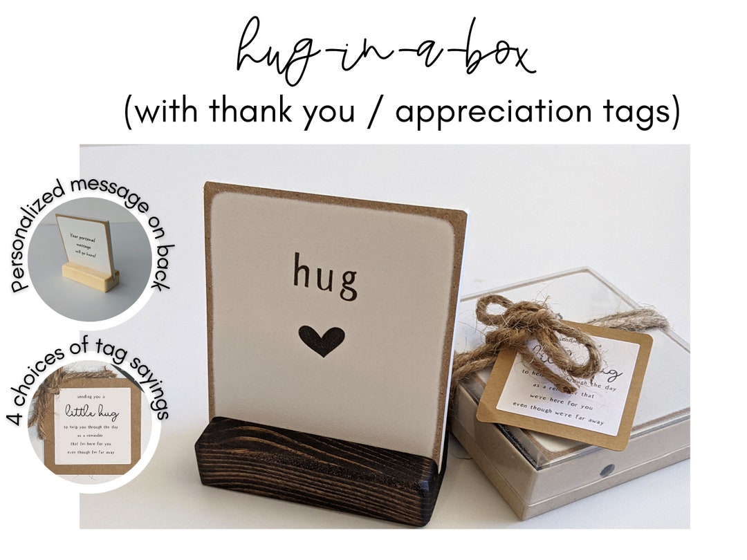 Hug in a Box: With Thank You Tag Choice and Personalized Back - Etsy