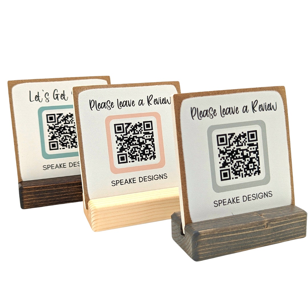 Mini QR Code Display Sign With Color | Social Media QR Code | Tip QR ...