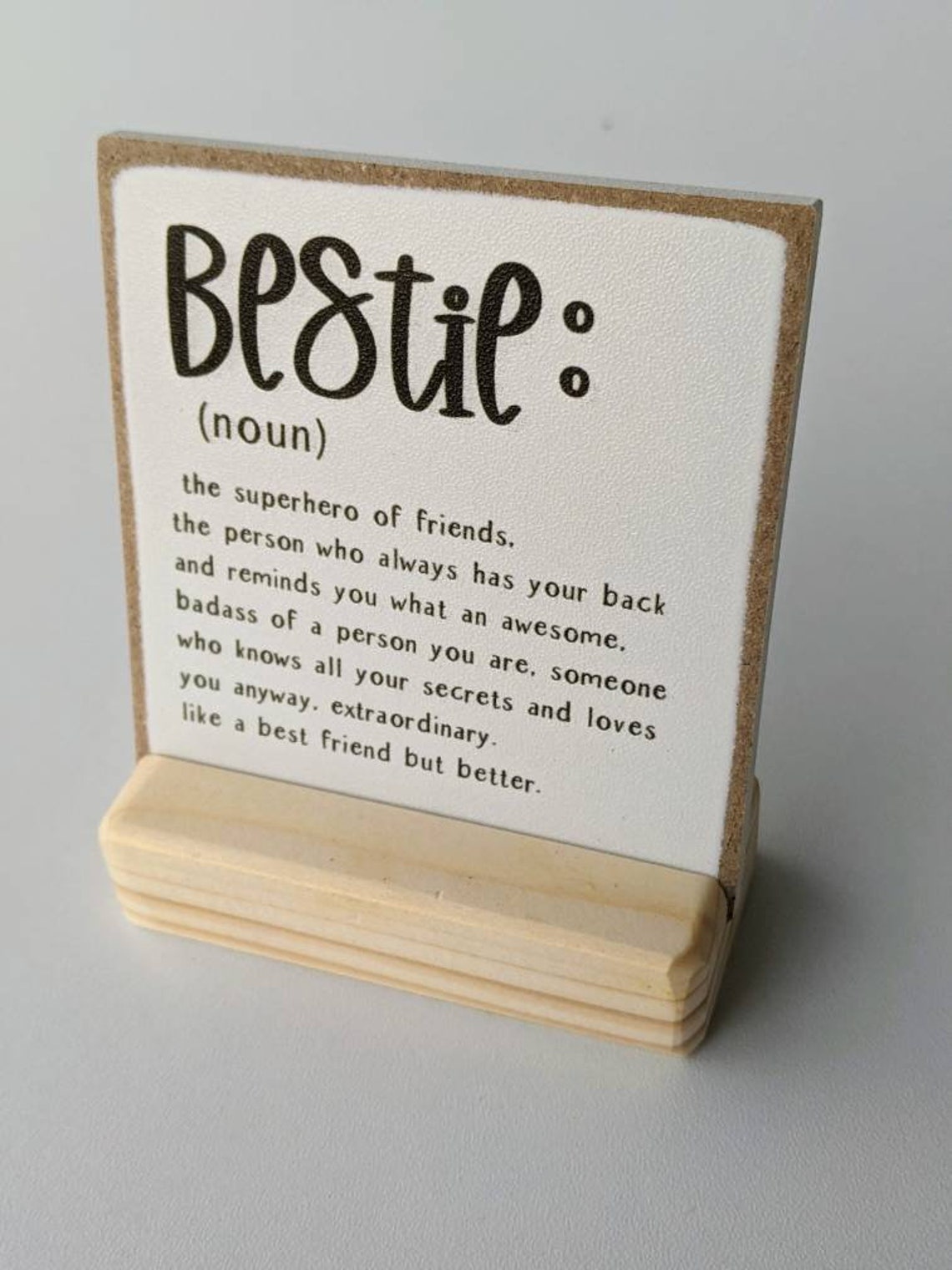 Bestie gift friend gift bestie definition sign best friend | Etsy