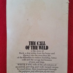 1978 - the Call of the Wild and White Fang by Jack London - A Bantam ...