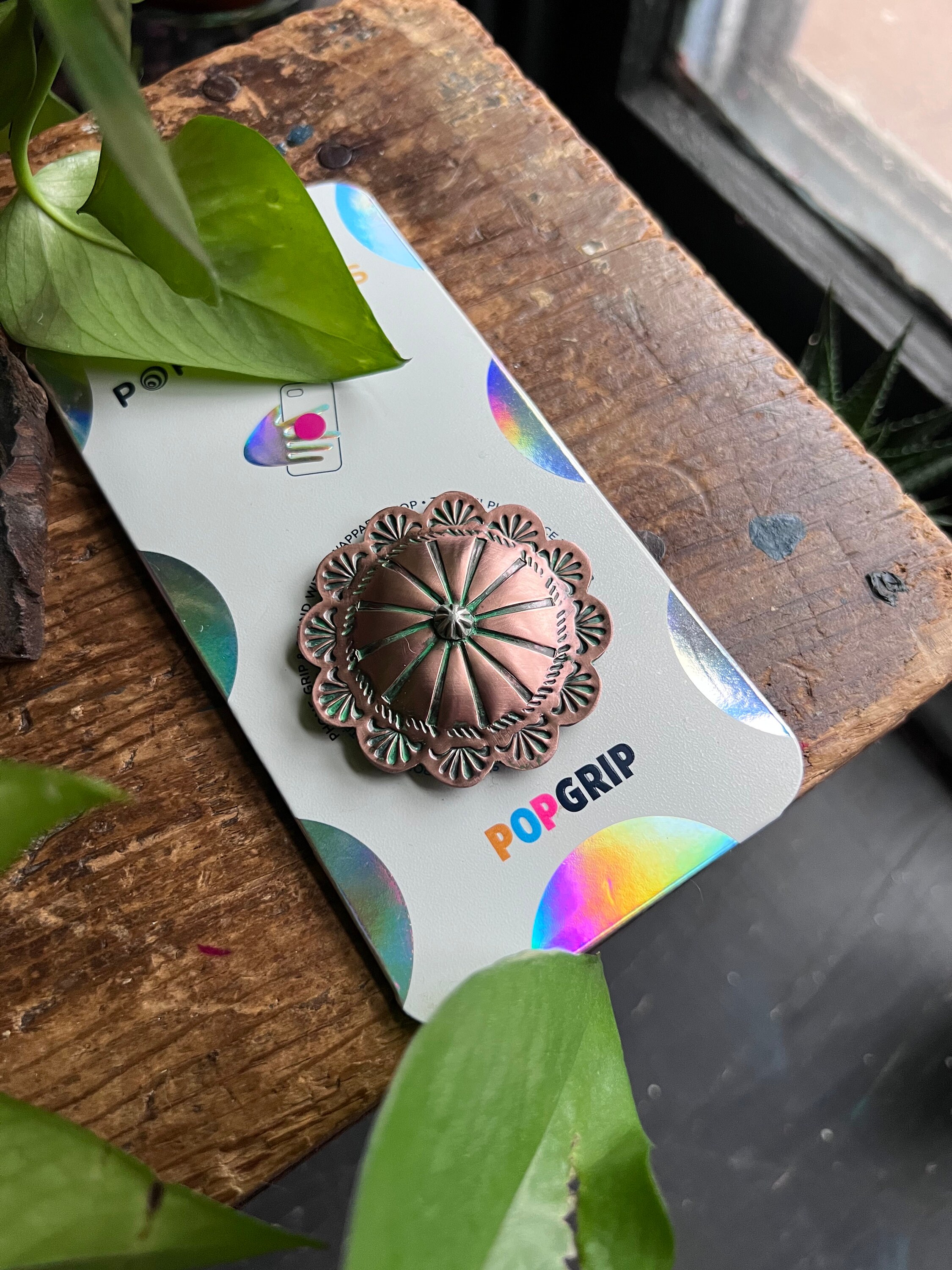 Copper and Silver Concho Pop Socket , Pop Socket , Concho, Copper ...