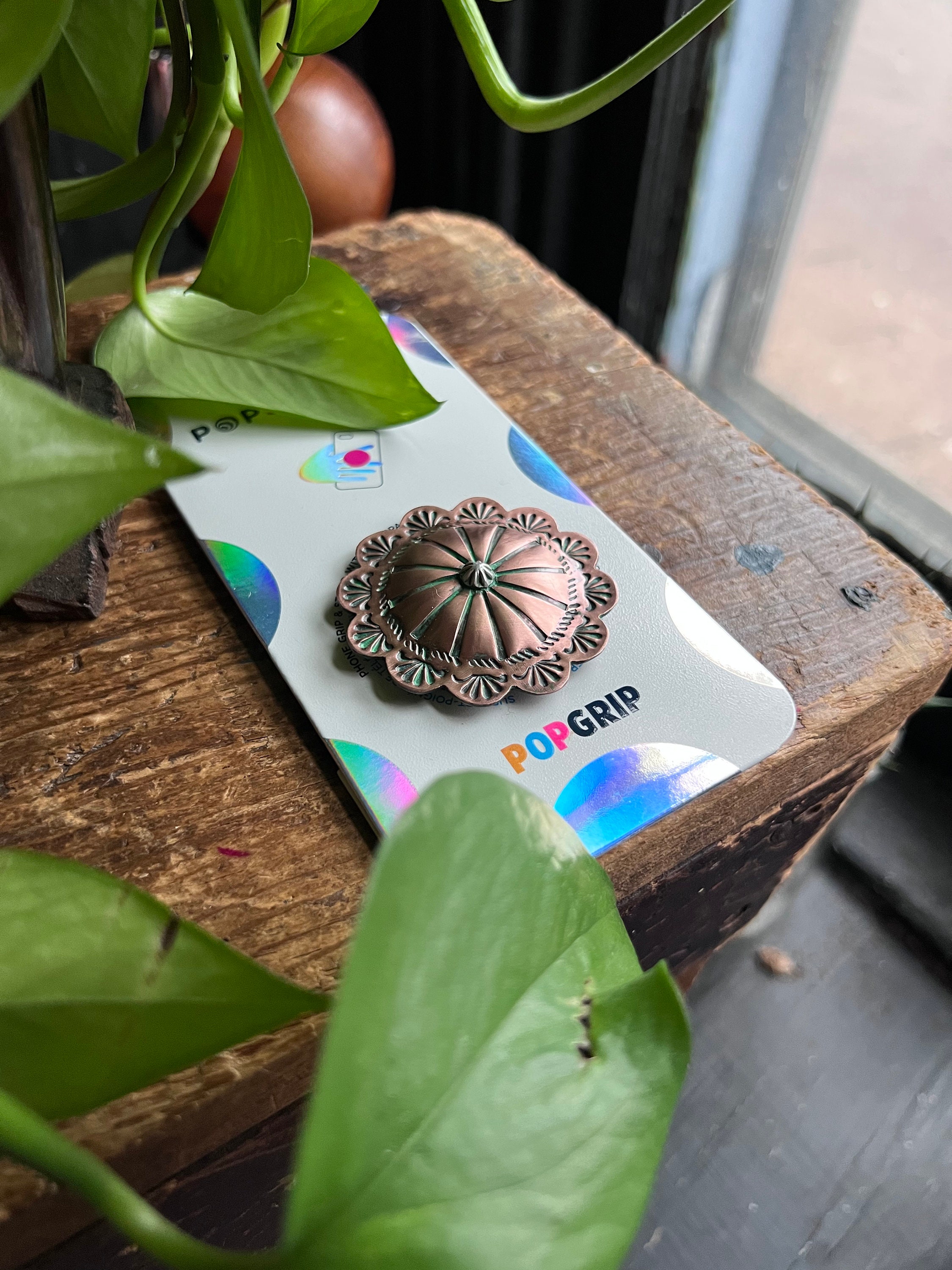 Copper and Silver Concho Pop Socket , Pop Socket , Concho, Copper ...