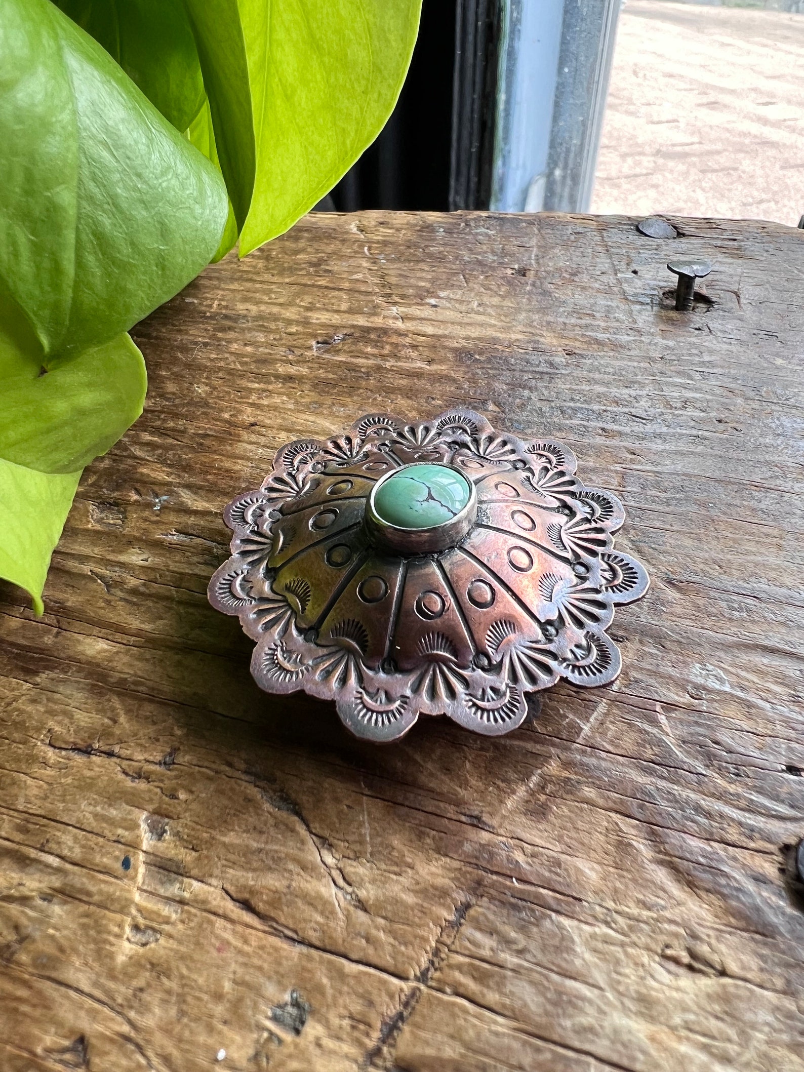 Copper and Turquoise Concho Pop Socket , Pop Socket , Concho, Copper ...