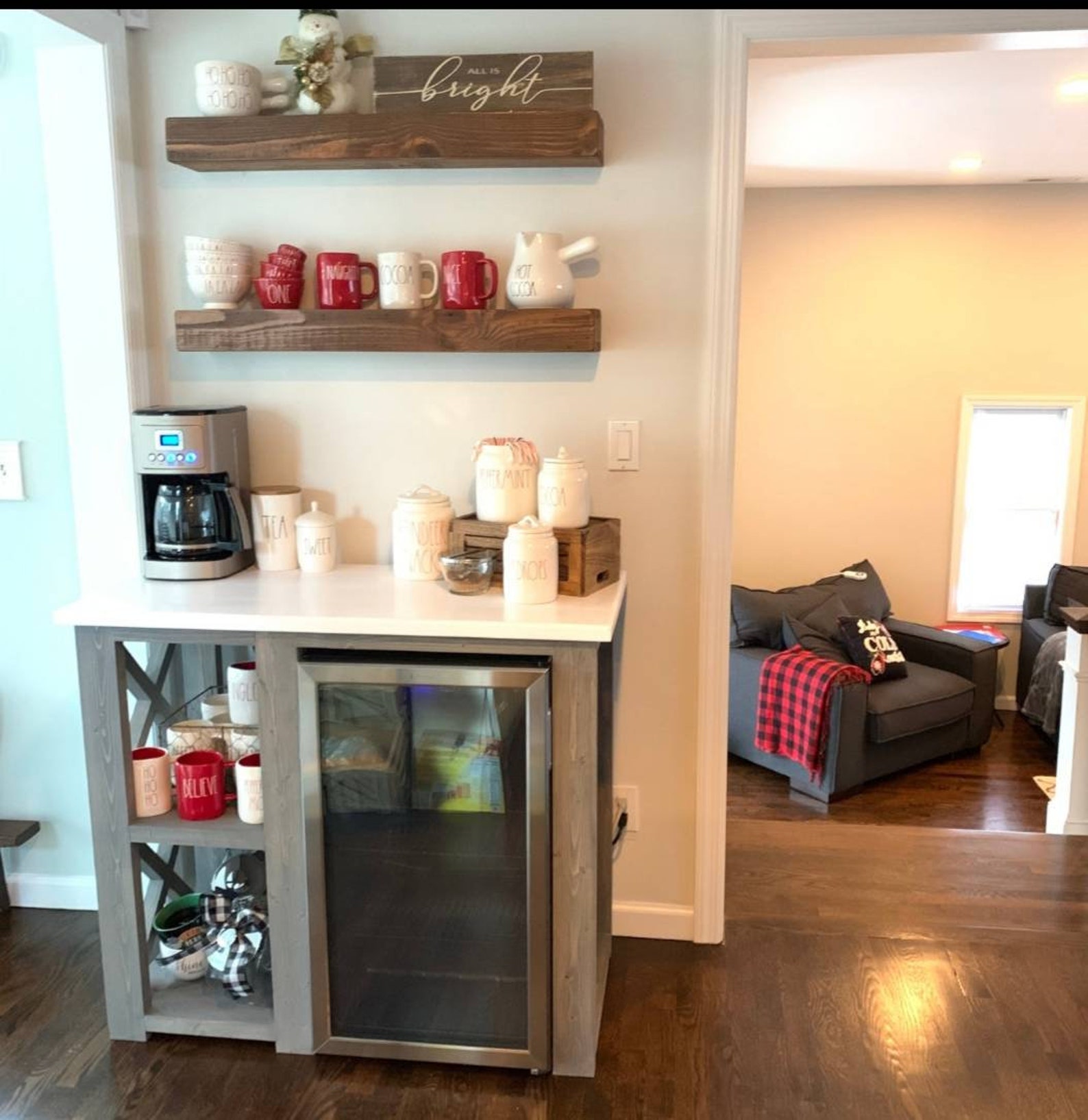 Rustic X Coffee Bar / Rustic X Farmhouse Coffee Bar / Mini - Etsy UK