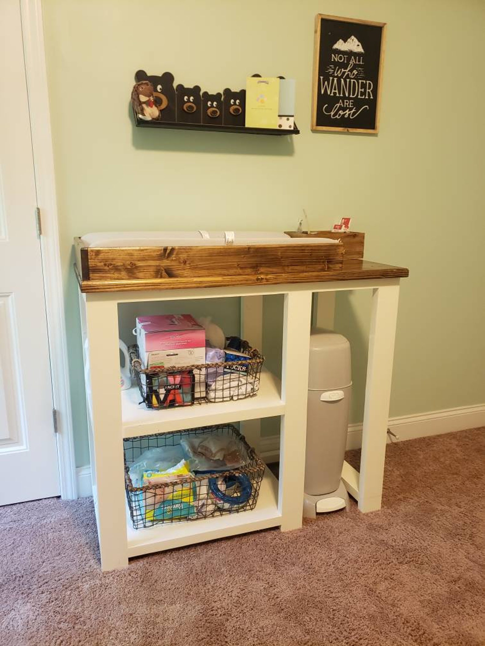 Farmhouse Baby Changing Table / Farmhouse Nursery Table / - Etsy