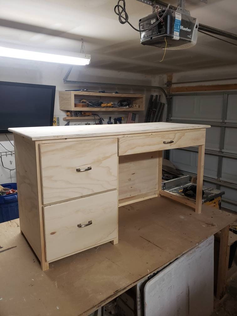 Farmhouse Computer Desk With Drawers: Rustic X-leg Design - Etsy