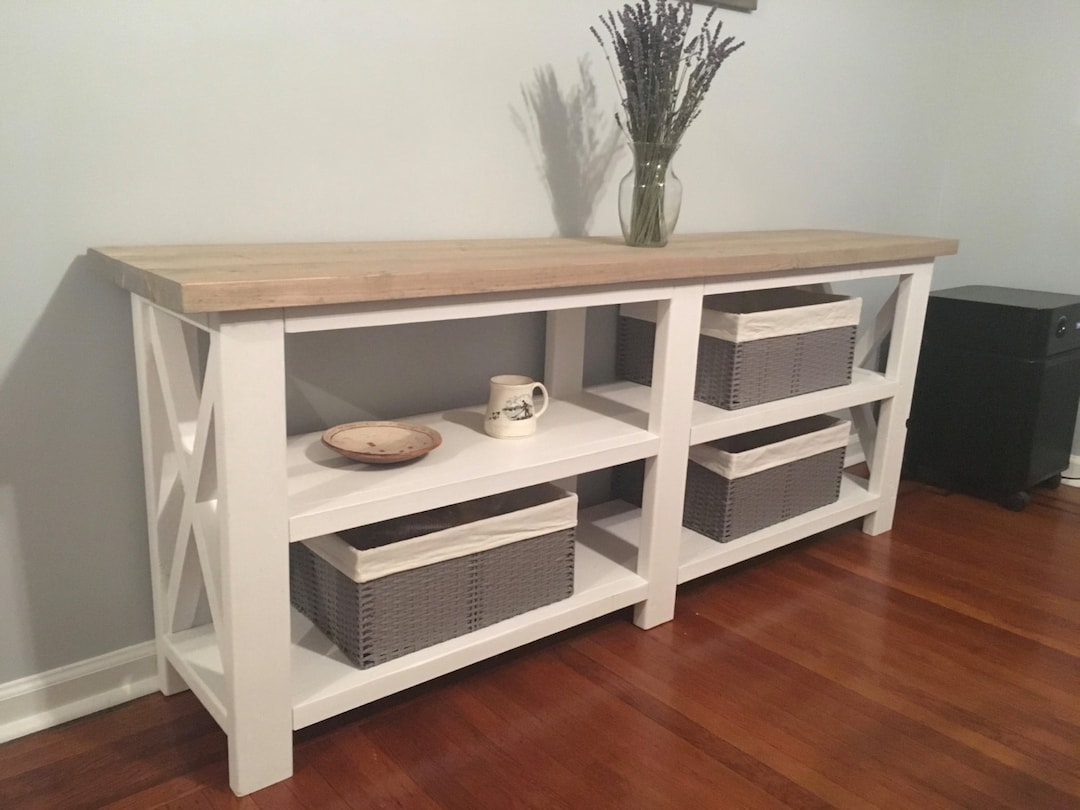 Handmade Rustic X Console Table: Farmhouse Entryway Table - Etsy