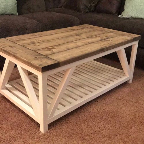Handmade Rustic Farmhouse Coffee Table Large Solid Wood - Etsy