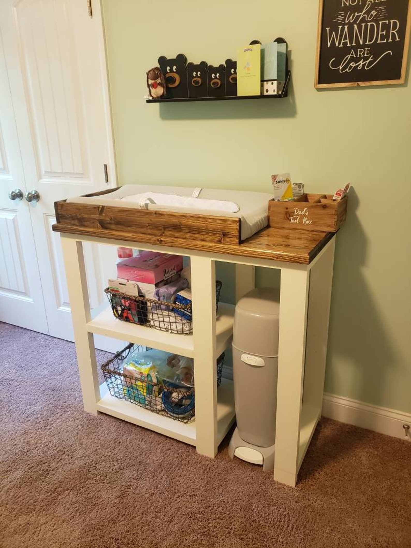 Farmhouse Baby Changing Table / Farmhouse Nursery Table / - Etsy
