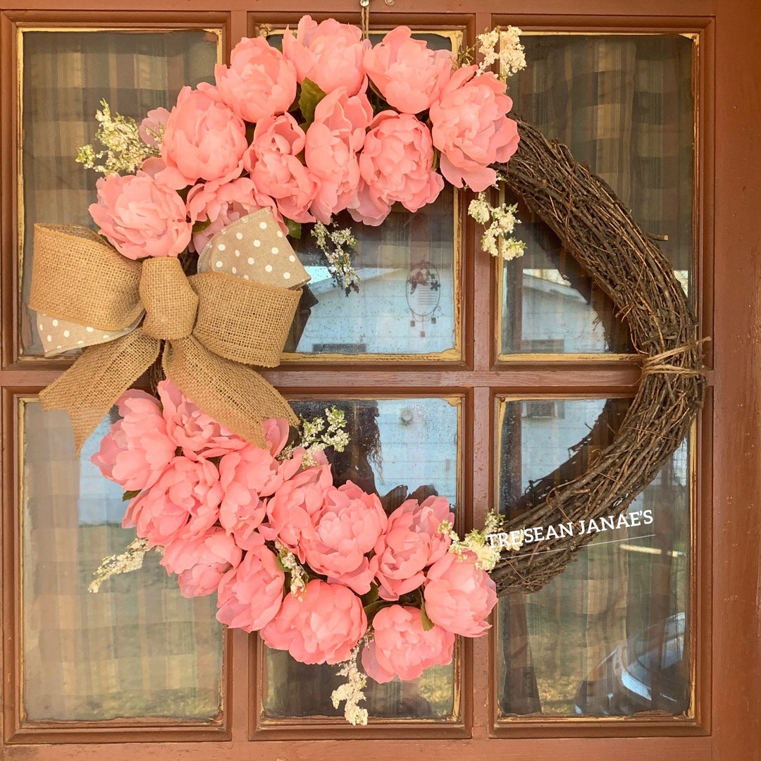 Peony Wreath, Spring Wreath, Summer Wreath, Everyday Wreath, Peony ...