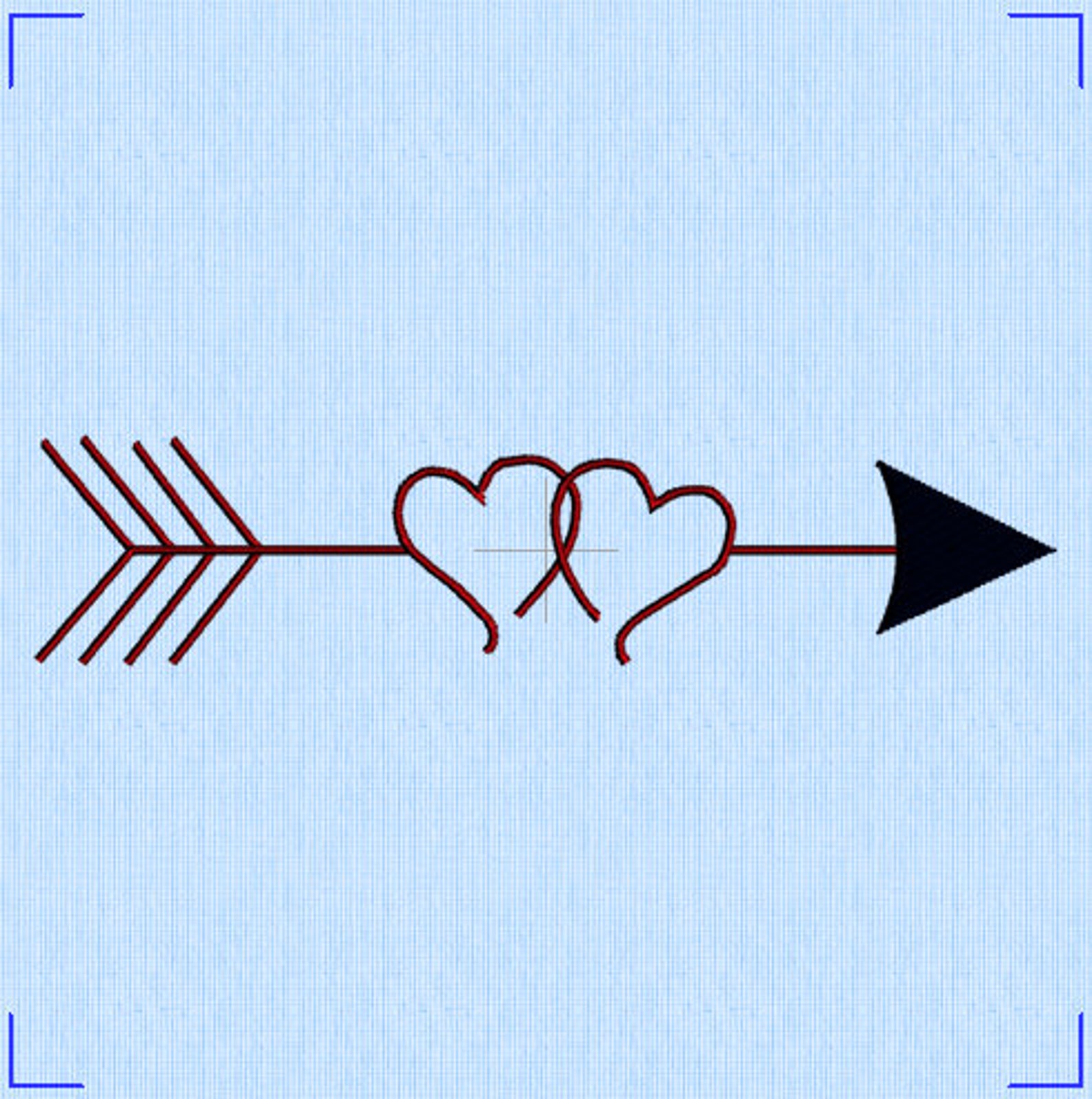 Double Heart Arrow Embroidery Design - 4 Sizes - Multiple Formats ...
