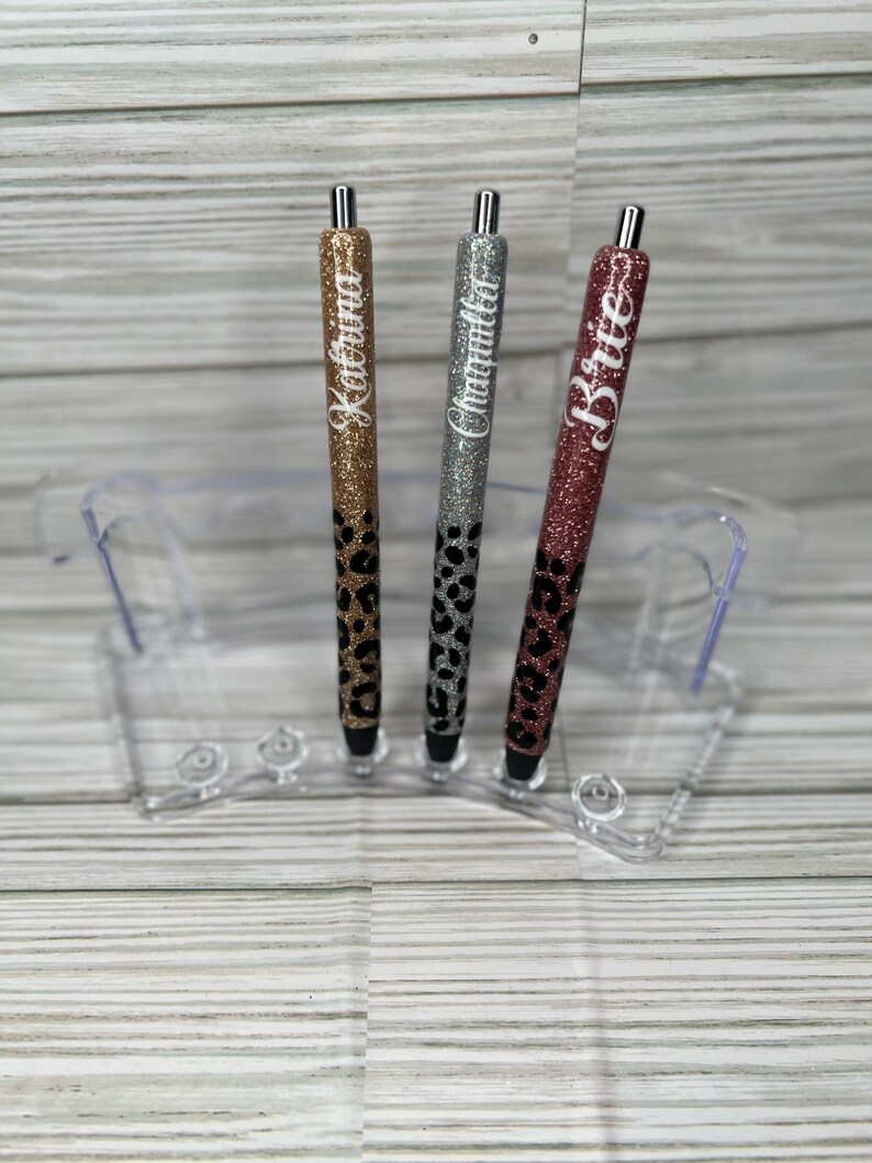 Glitter Pens Leopard Pens Glitter Leopard Pen Leopard - Etsy