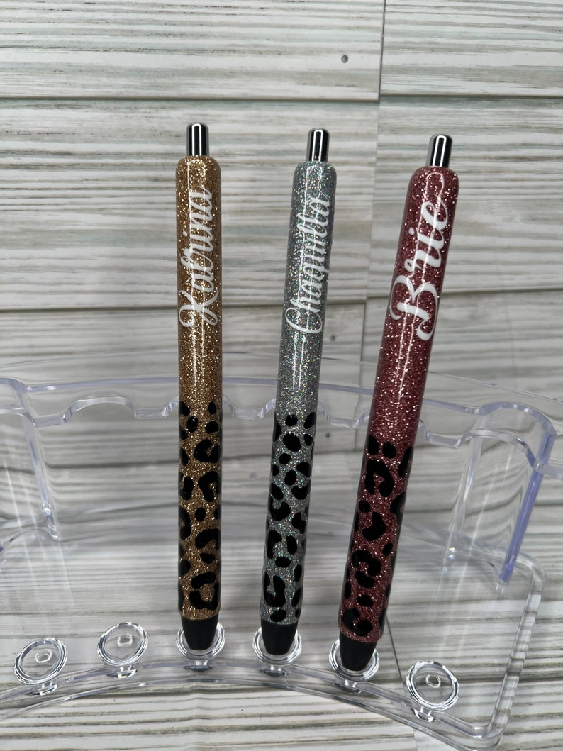 Glitter Pens Leopard Pens Glitter Leopard Pen Leopard - Etsy