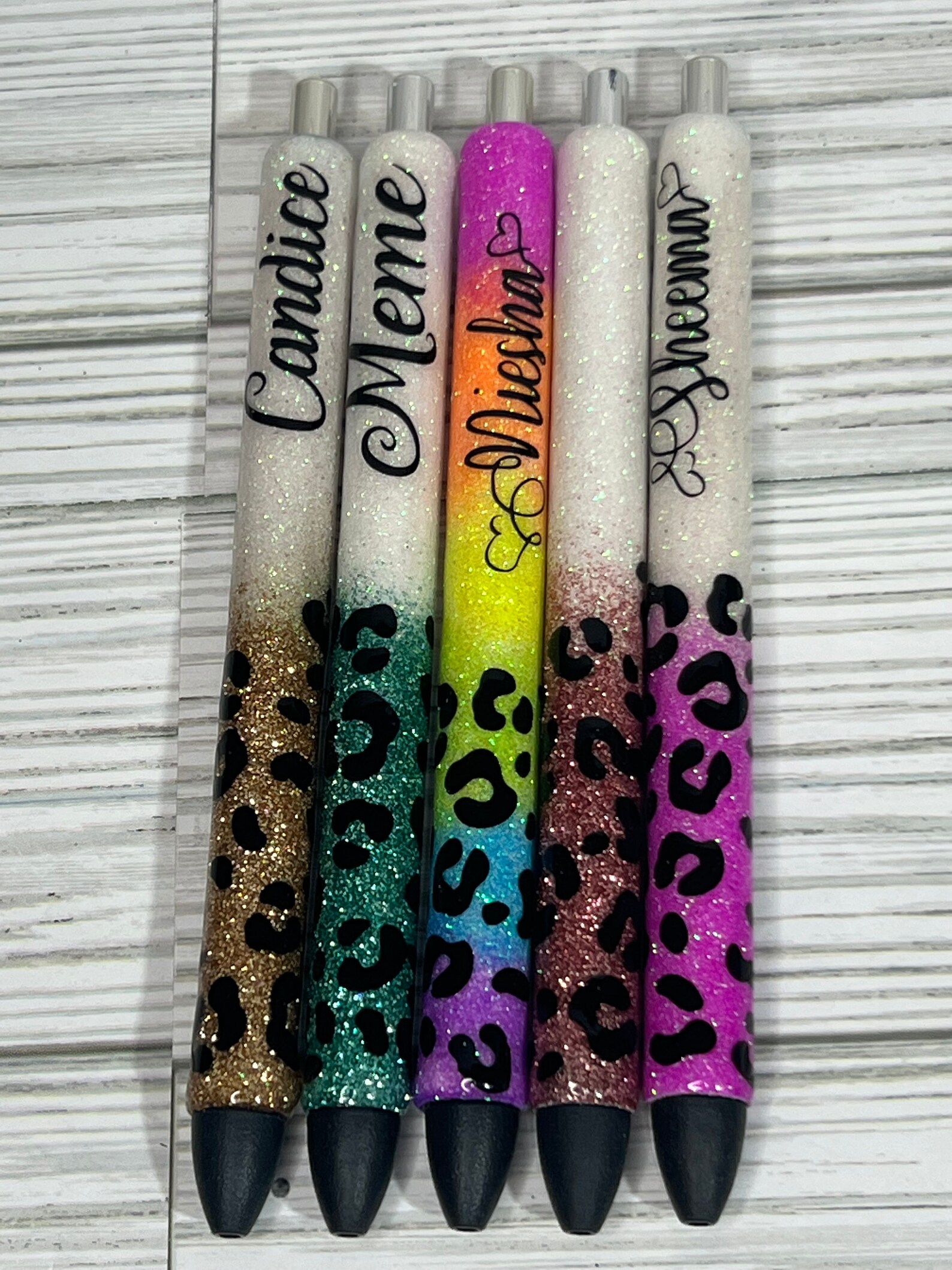 Glitter Pens Leopard Pens Glitter Leopard Pen Leopard - Etsy