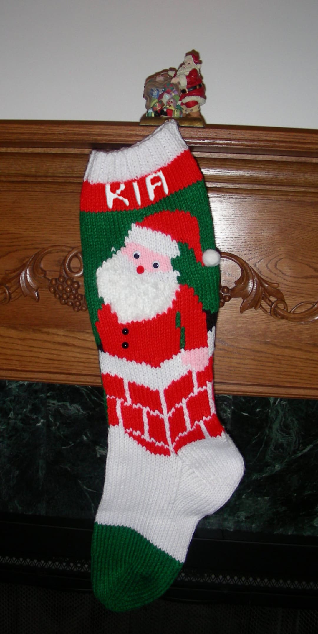 Knitted Christmas Stocking Pattern - "santa's Here" - Etsy
