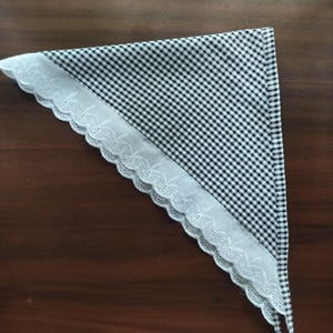 Cottagecore Triangle Head Scarf, Kerchief, Red Gingham Hair Bandana ...