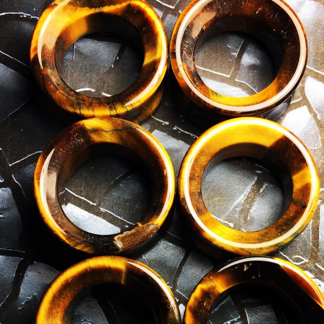Tigers Eye Stone Tunnels | Plugs Gauges | Ear Stretchers | 6mm-25mm | 1 ...