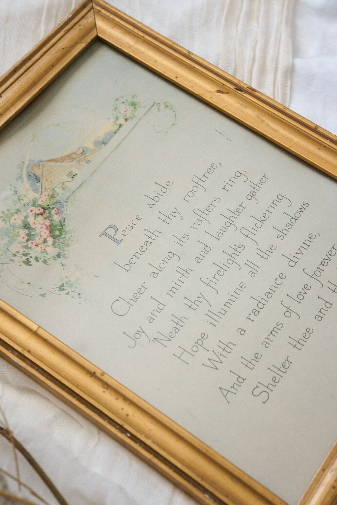 1930s Framed Peace Abide Poem Lithograph Vintage 30s Framed - Etsy