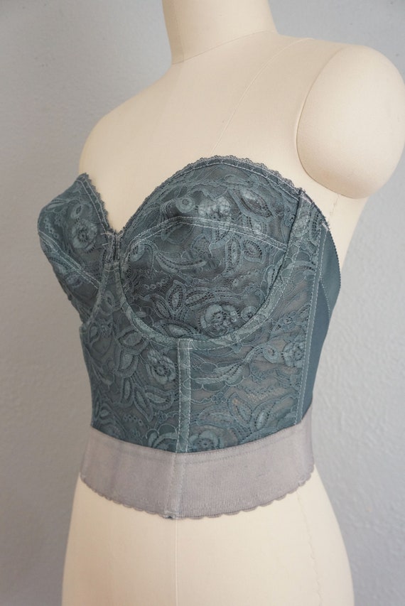 1960s/1970s Sea Dreams sage green corset | vintage 60… - Gem
