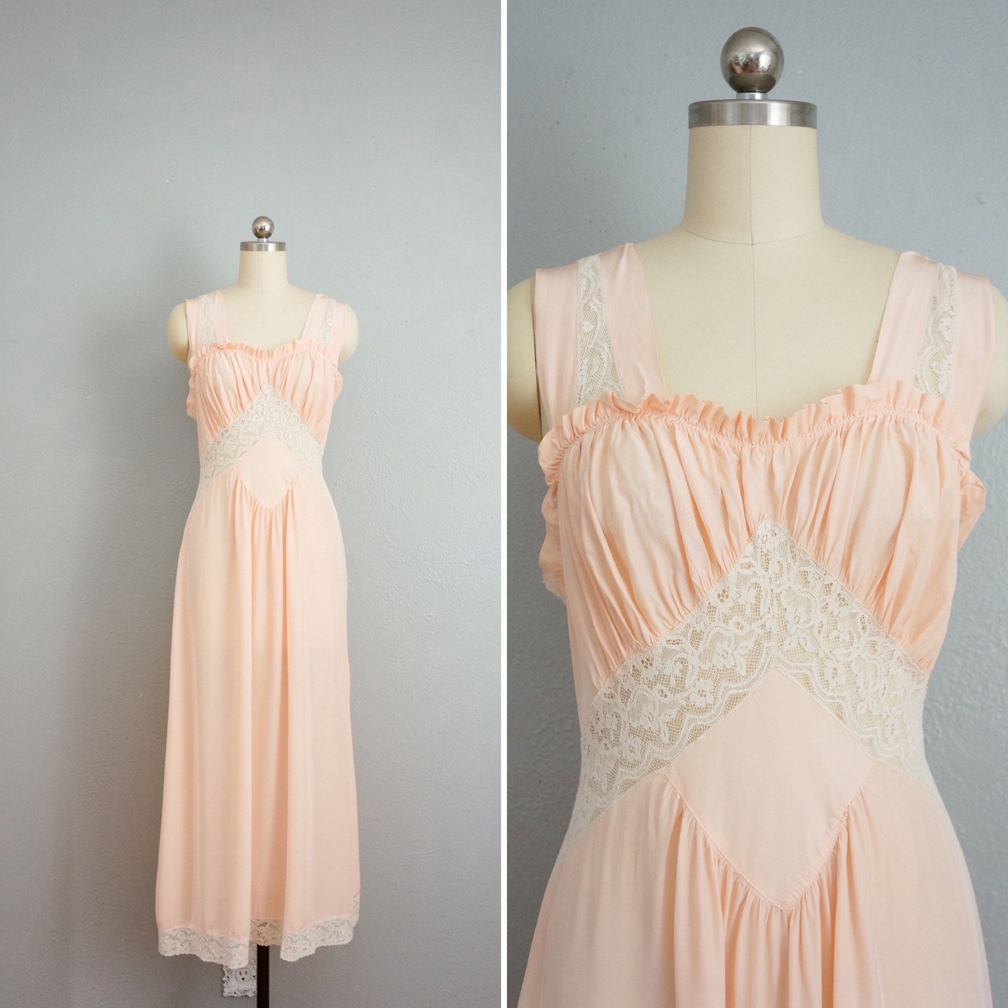 1940s Wild for a Kiss Pink Rayon Gown Vintage 40s Pink Rayon - Etsy