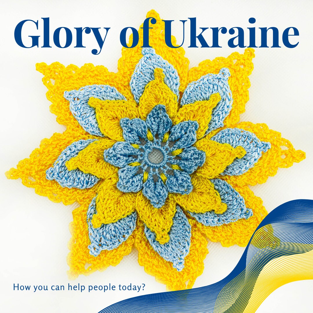 Crochet Patterns of Flower “GLORY of UKRAINE”. PDF Tutorial and Video ...