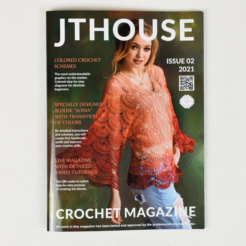 Digital Crochet Magazine "blouse Sonia". Detailed Video Tutorial, High ...