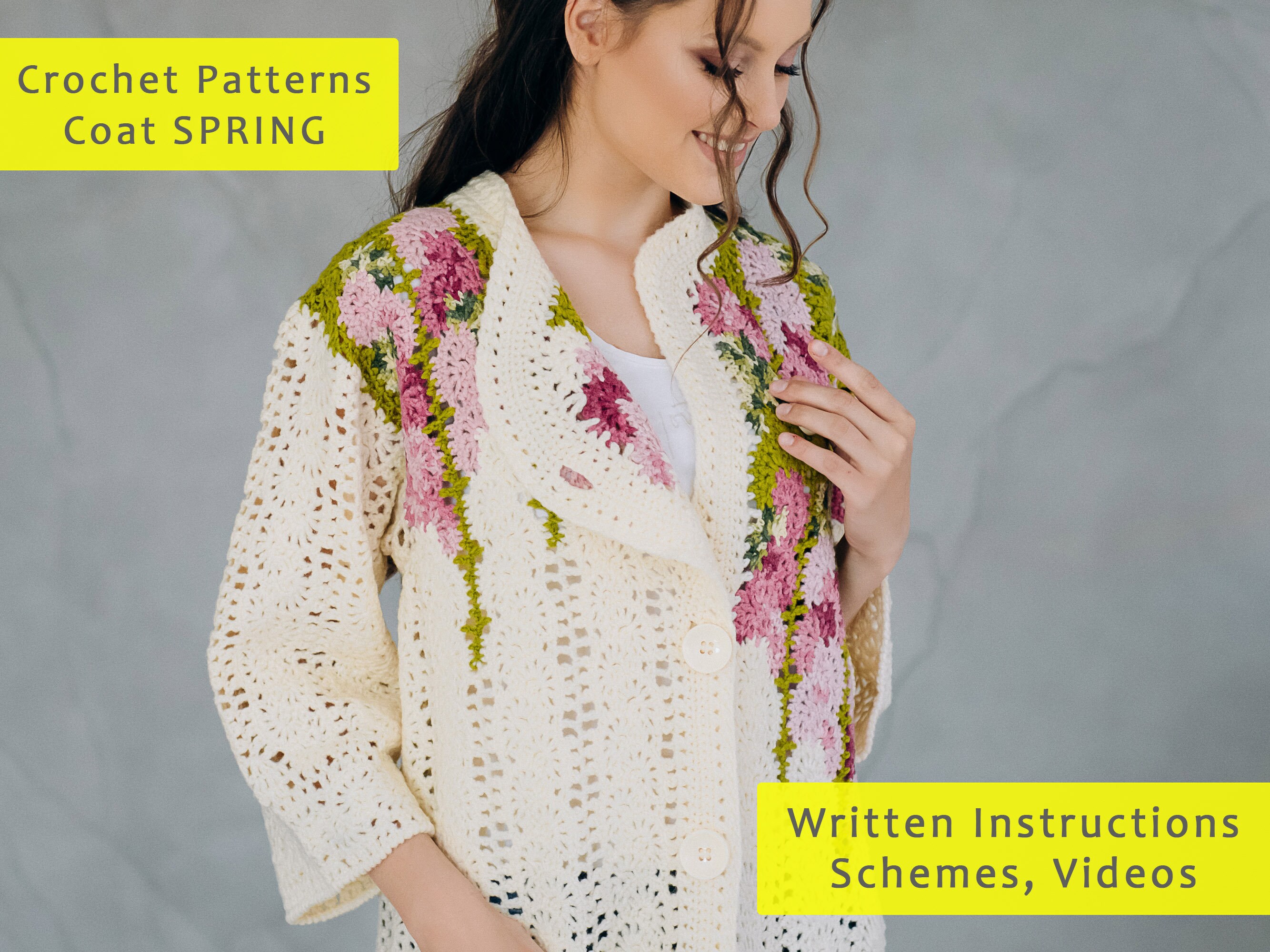 Crochet Patterns of Coat "spring". PDF Pattern and Video Tutorials ...
