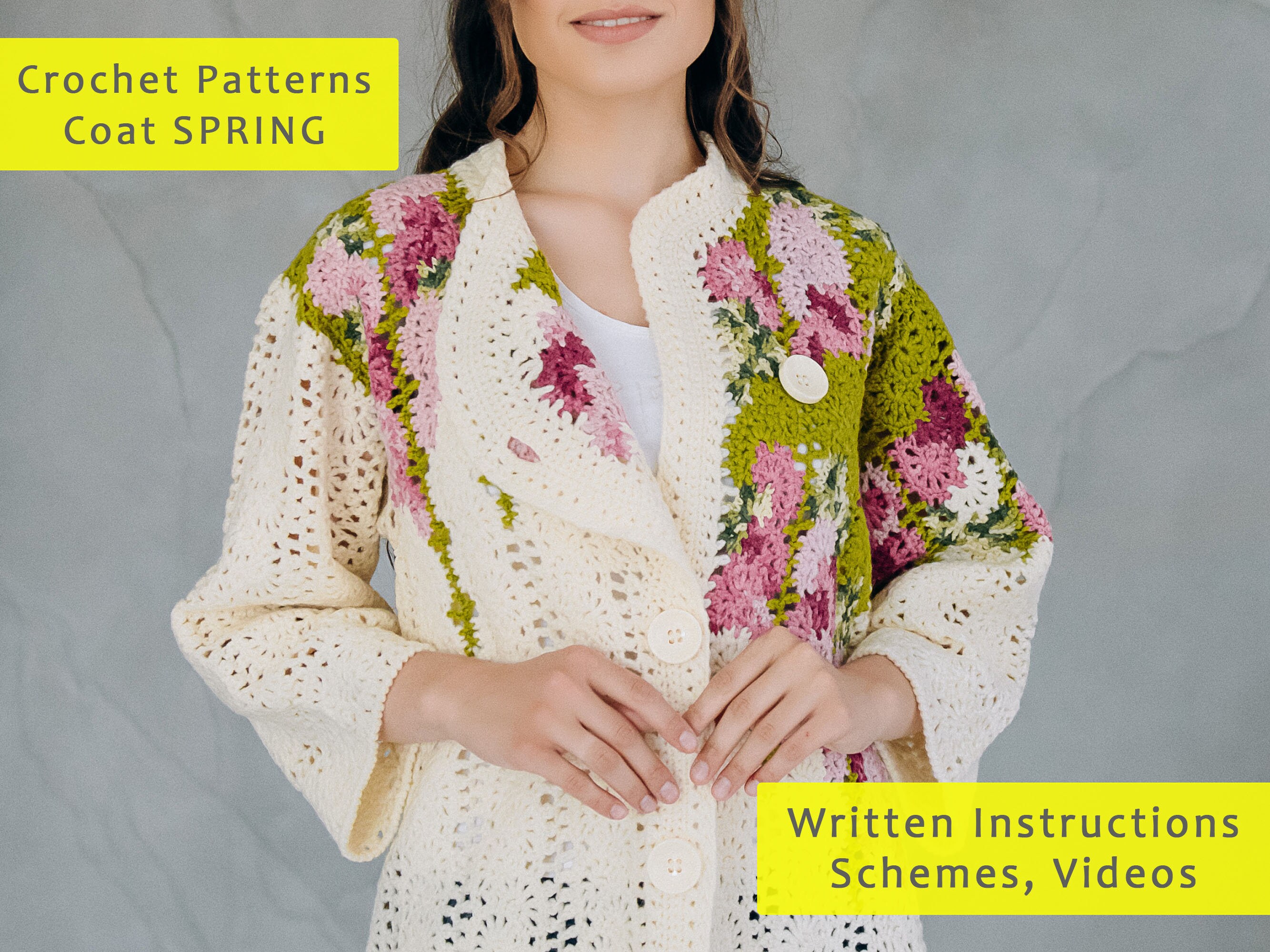 Crochet Patterns of Coat "spring". PDF Pattern and Video Tutorials ...