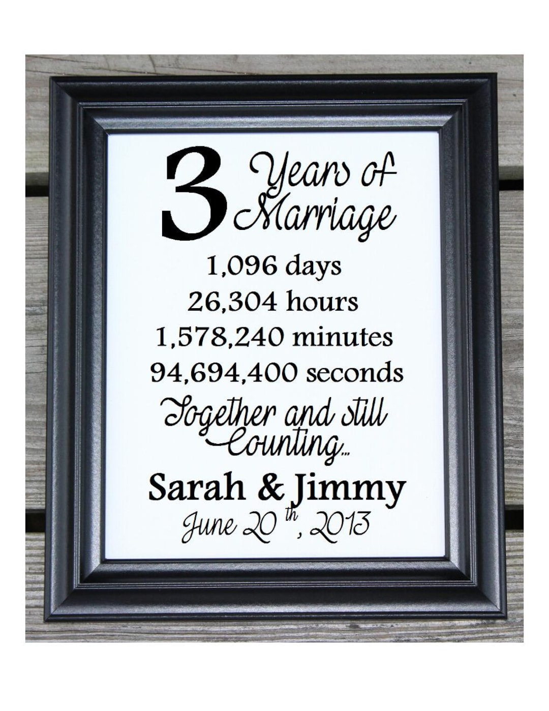 3rd Wedding Anniversary Cotton Print | 3rd Wedding Gift | 3 Years ...
