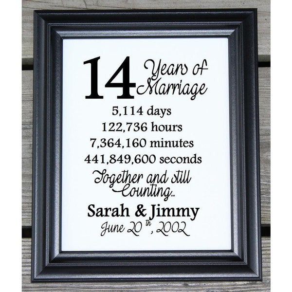 14 Years of Marriage - Etsy