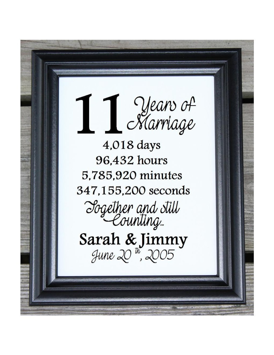 11th Wedding Anniversary Cotton Print | 11th Wedding Gift | 11 Years ...