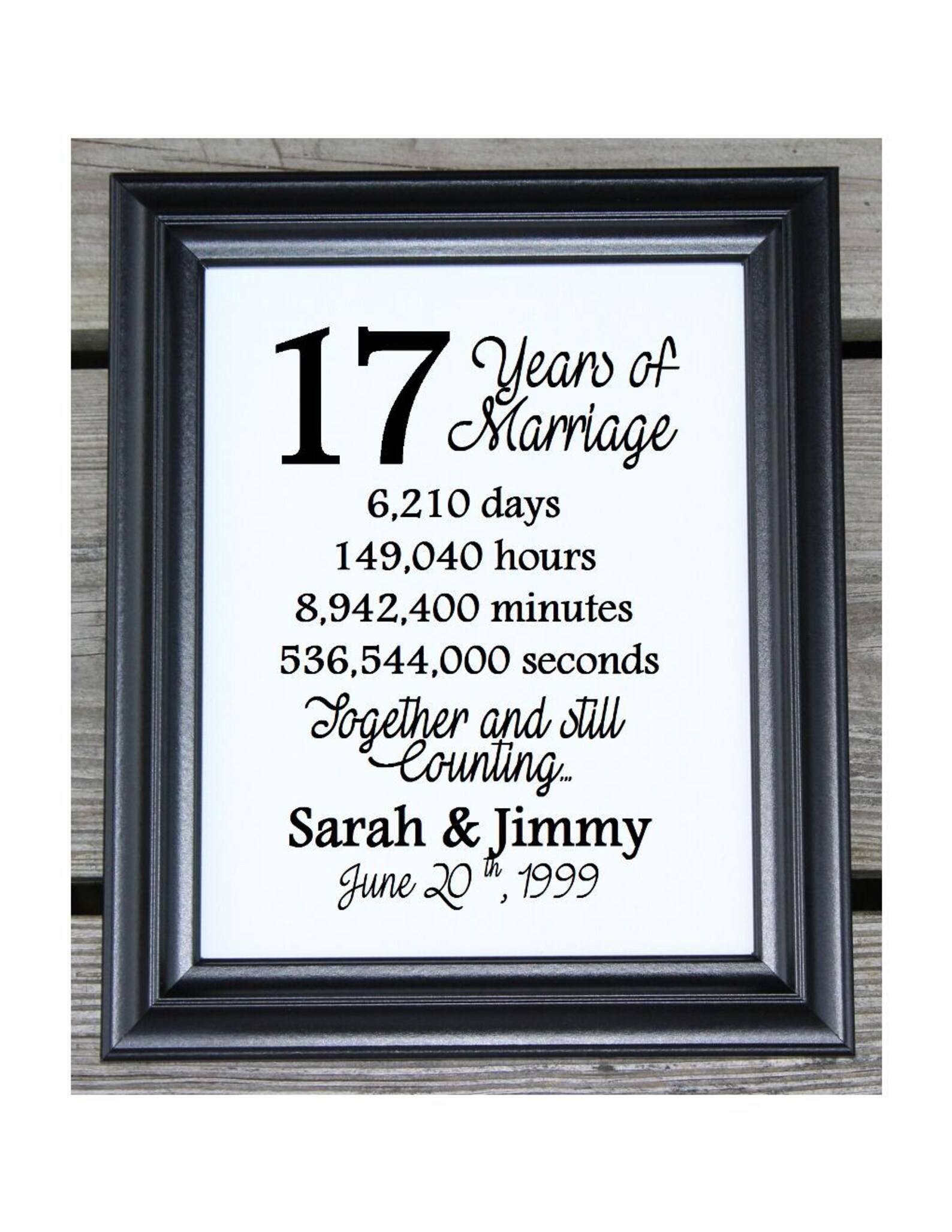 17th Wedding Anniversary Cotton Print 17th Wedding Gift 17 Etsy