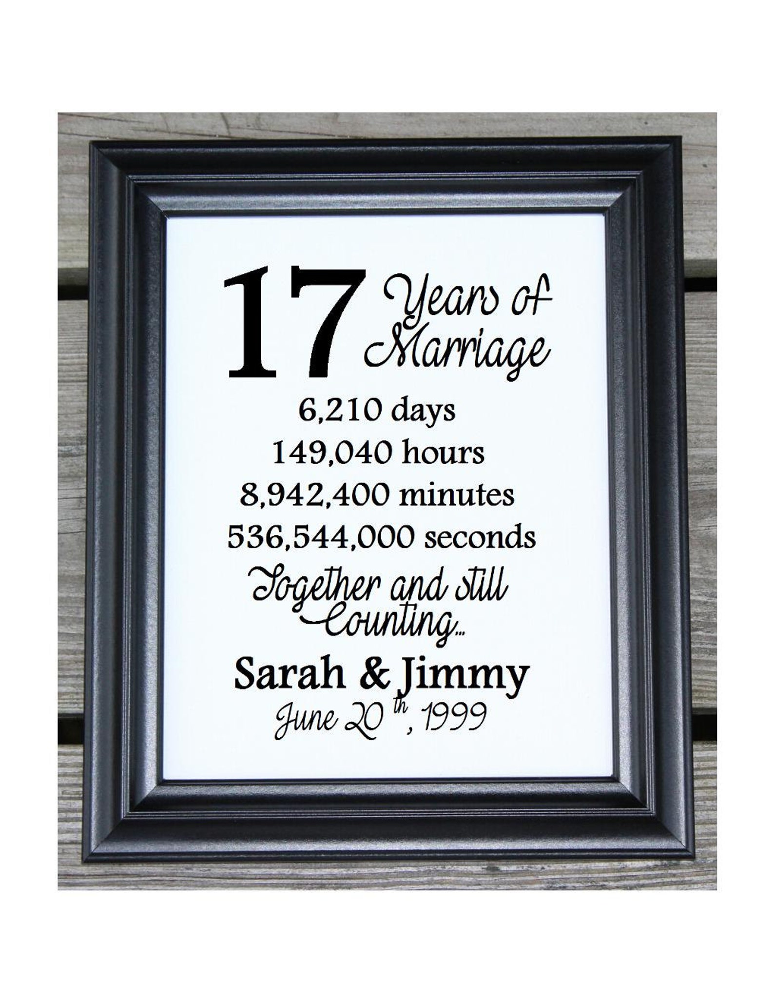 17th Wedding Anniversary Cotton Print 17th Wedding Gift 17 Etsy