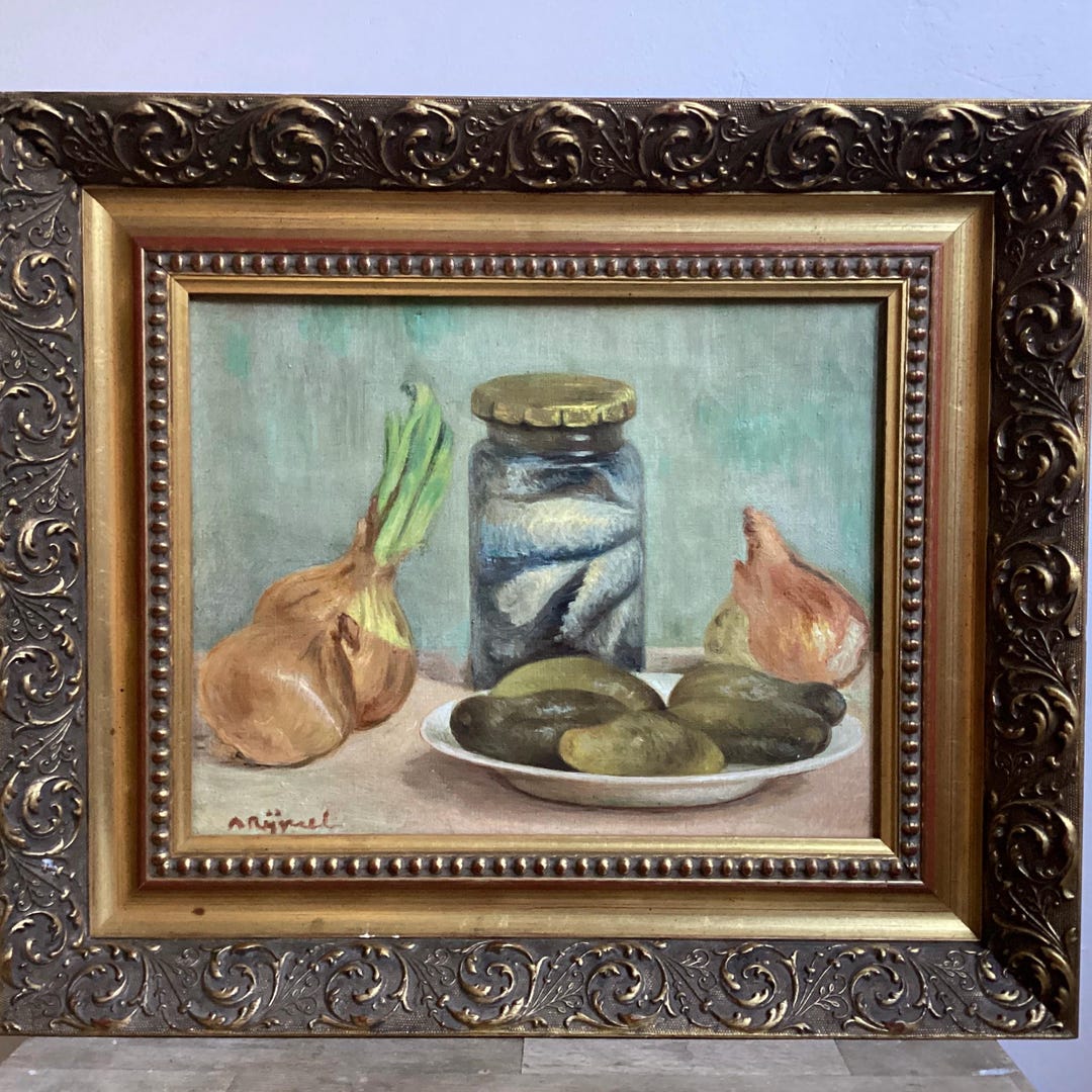 Antique Still Life Painting With Hering, Classic Still Life Painting ...