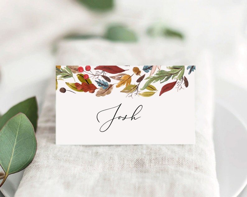 Thanksgiving Place card holder Template Fall Place cards | Etsy