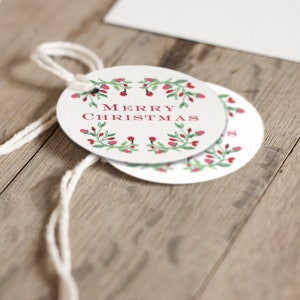 Christmas Cookie Tags, Merry Christmas & Xmas Gift Tags, Round Favor ...