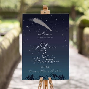 Starry Night Welcome Sign Template Instant Download DIY 100% Editable ...