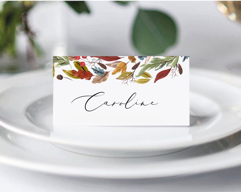 Thanksgiving Place card holder Template Fall Place cards | Etsy