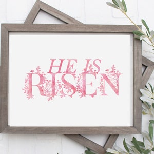 He is Risen Print Easter Printable Easter Wall Art Easter Home Decor ...
